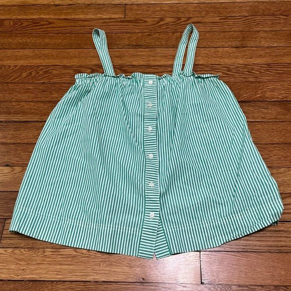 J. Crew | Tops | J Crew Tank Top Womens 2 Green White Striped ...